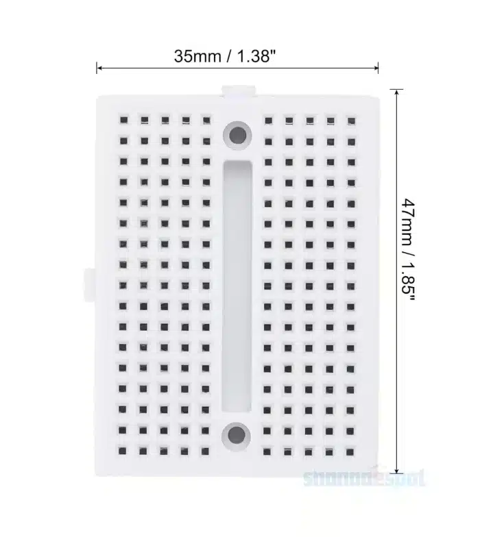 170 Tie Pin Points Mini Solderless Breadboard - White